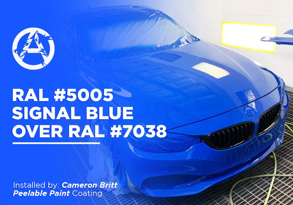 RAL #5005 Signal Blue over RAL #7038 | Peelable Paint | Alpha Pigments